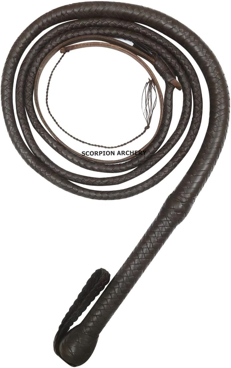 Handmade Bullwhip Real Cow Hide Leather 12 Plaits Equestrian Bull Whip ...